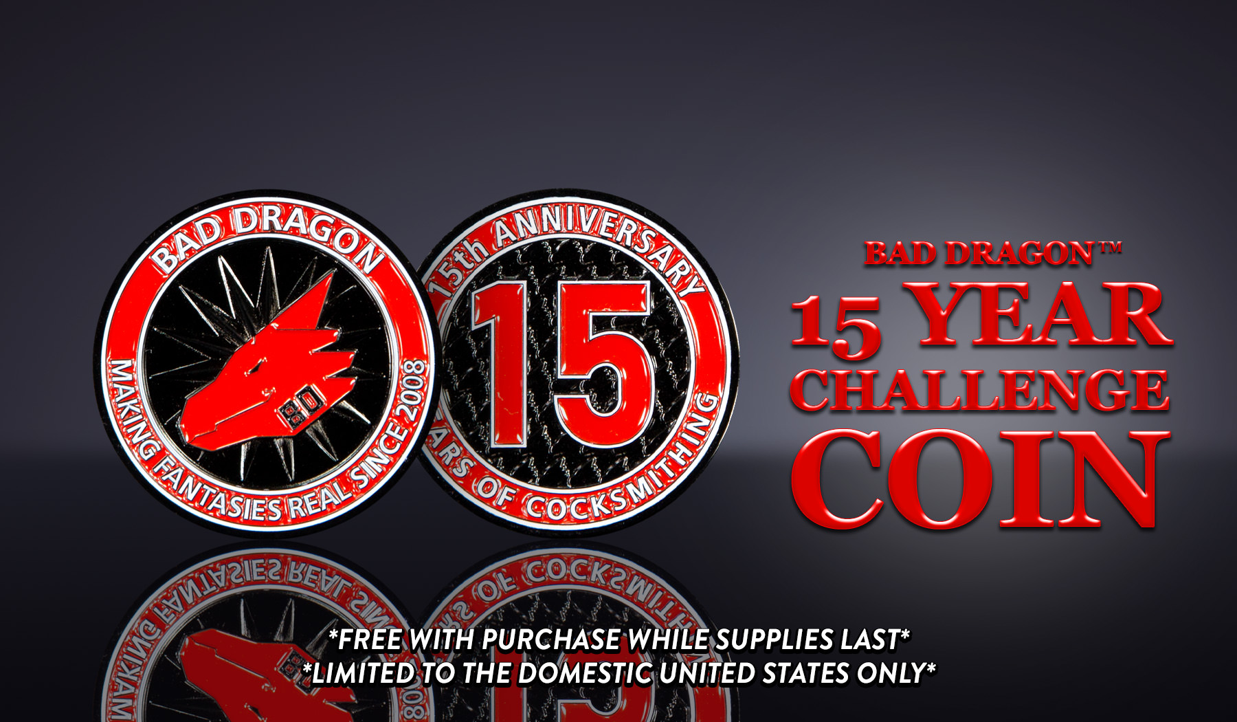 15th YEar Challenge Coin | Bad Dragon